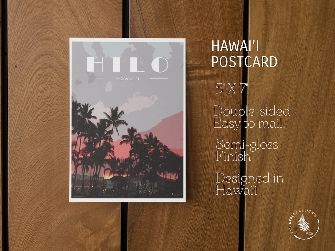 Hilo Hawaii Postcard Big Island Artwork Hawaii Greeting Cards Travel ...