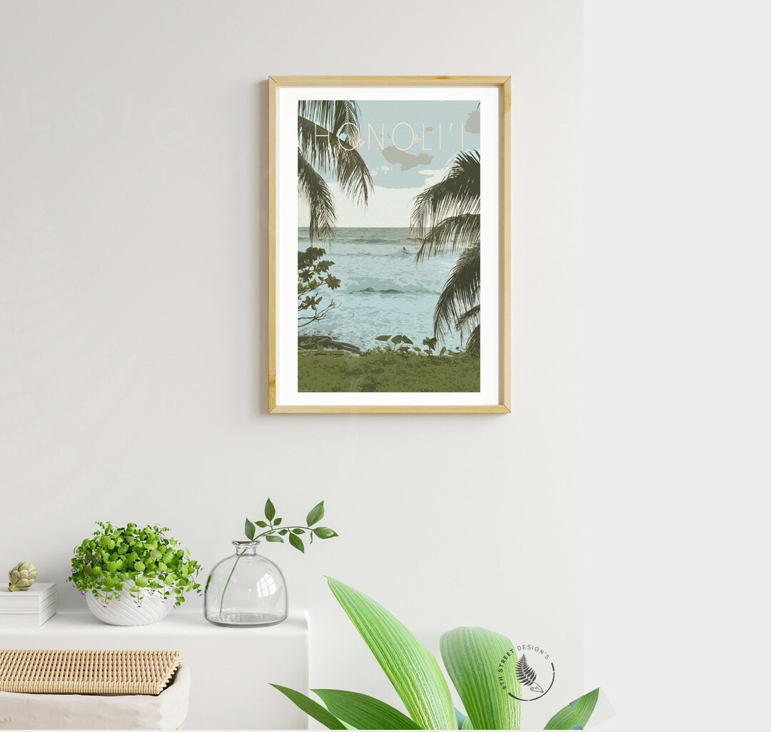 Honoli'i Hilo Artwork, Big Island Poster Art, Hawaii Travel Art, Big ...