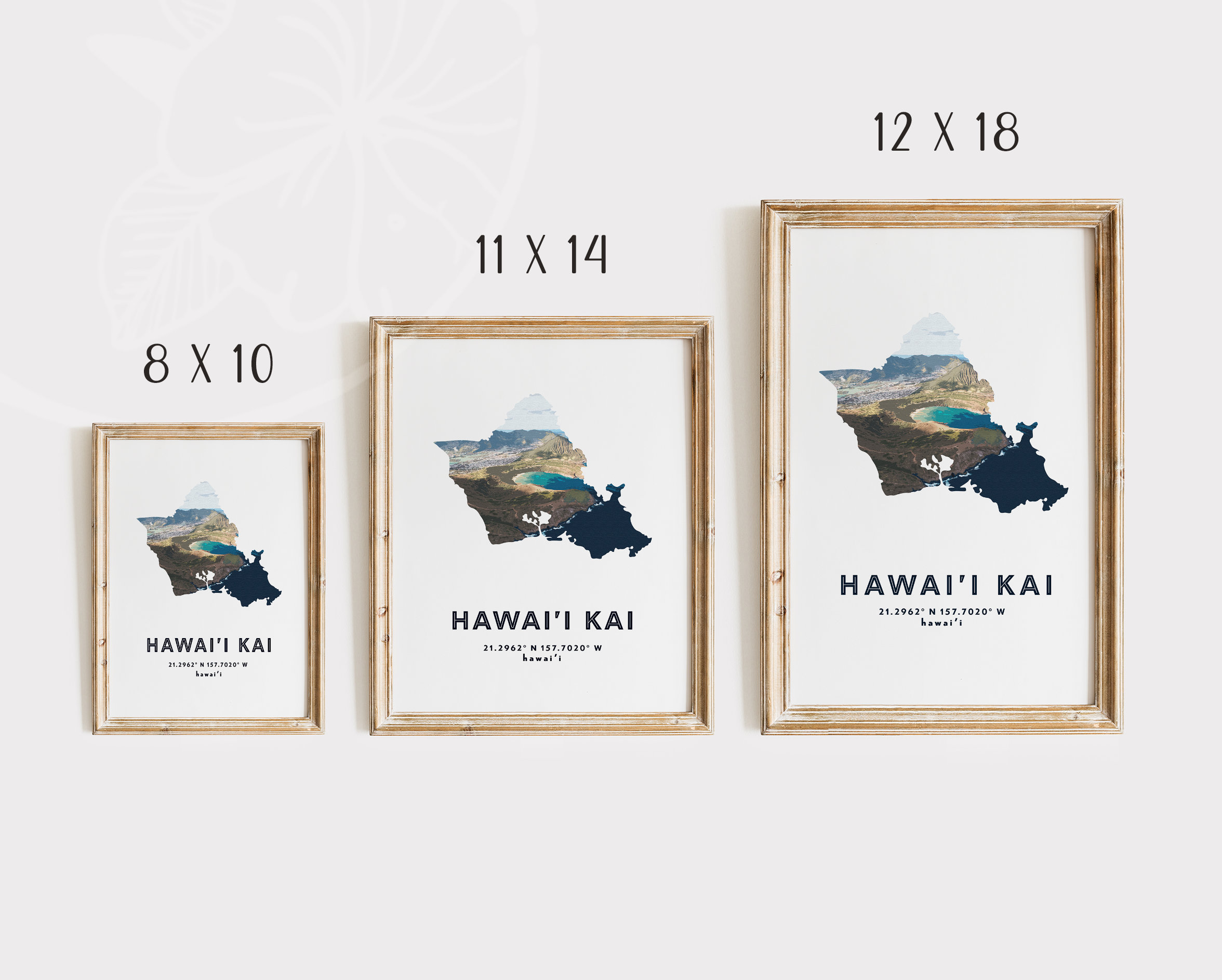 Hawaii Kai Map Artwork Oahu Art Hawaii Travel Print Hawaii Wall Art ...