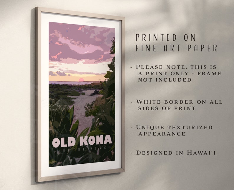 Old Kona Airport Beach Wall Art, Kona Wall Art, Big Island Poster Art ...