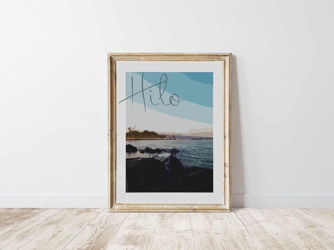 Hilo Oceanfront Wall Art, Hawaii Island Artwork, Hawaii Travel Art, Big ...