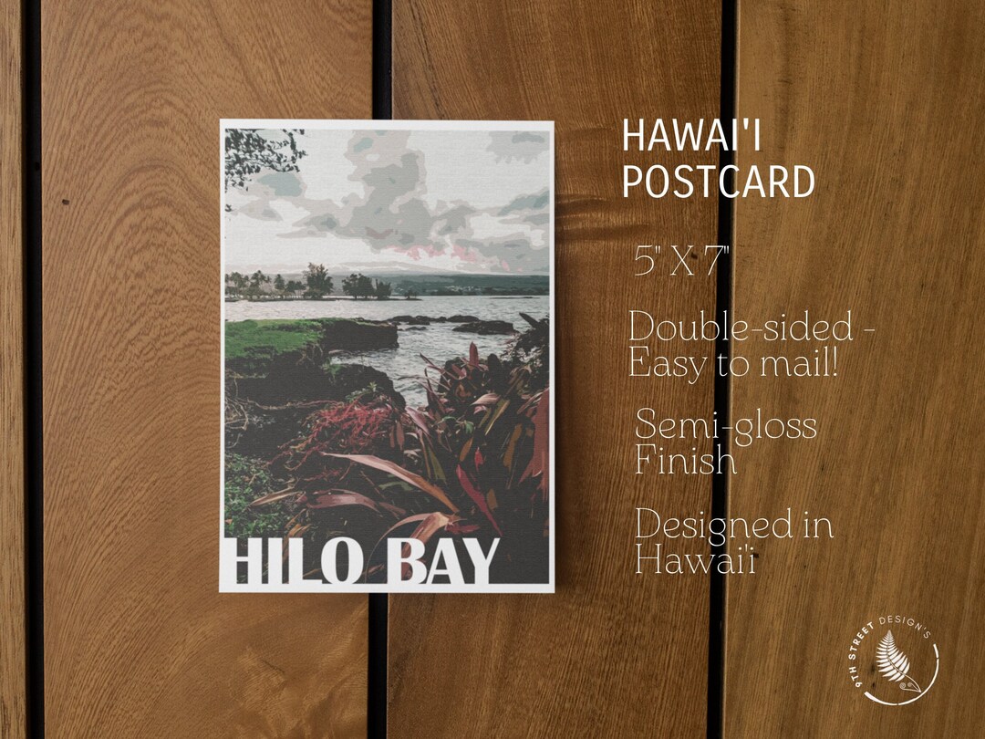 Hilo Bay Hawaii Postcard Big Island Artwork Hawaii Greeting Cards ...