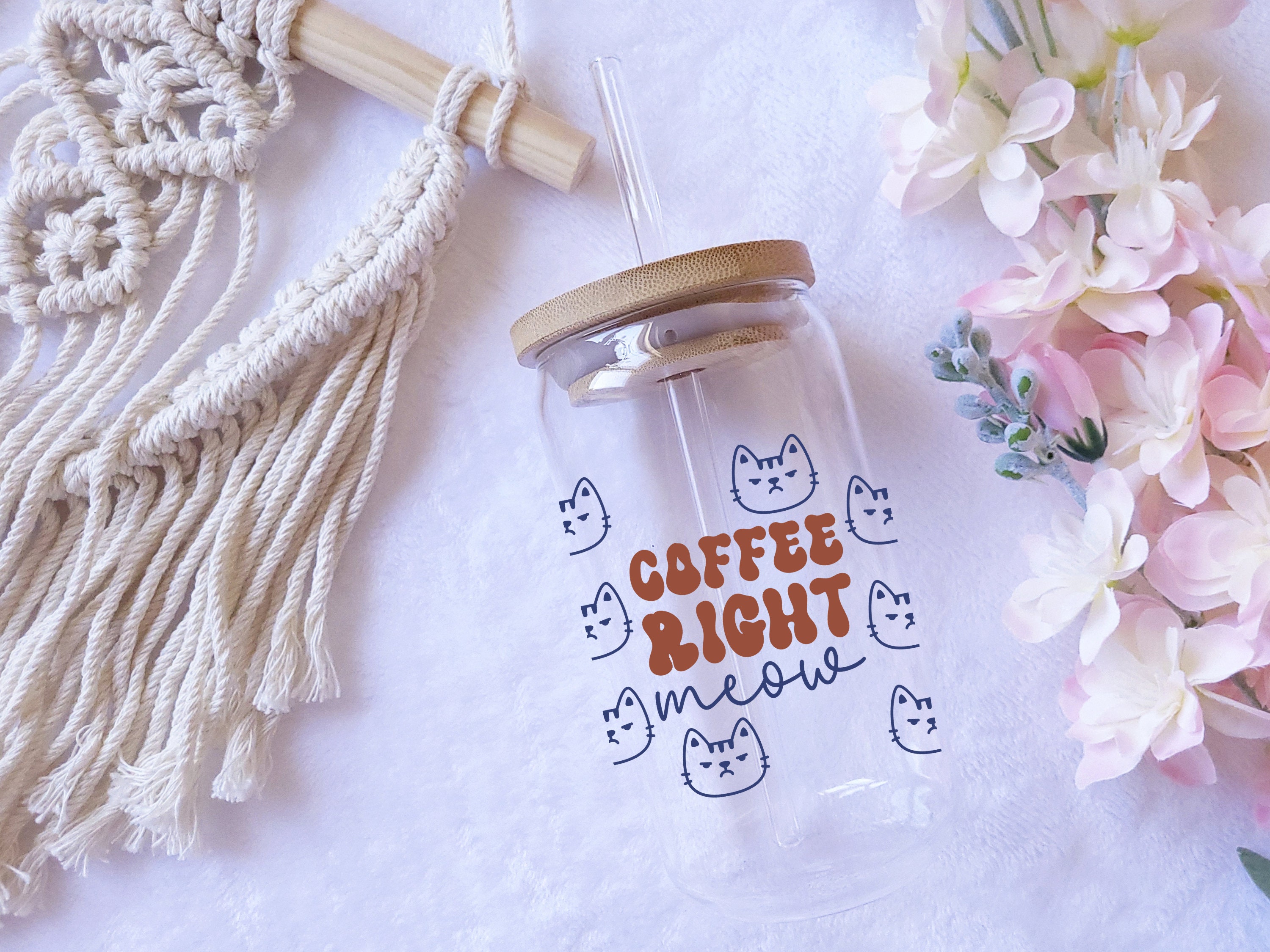 Coffee Right Meow, Cat Png Svg, Coffee Png, Svg, 16 Oz Libbey Wrap, 16 ...