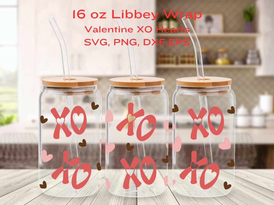 Valentine XO Png, XO SVG, Love Png, Love Svg, Glass Can Wrap, Beer Can ...