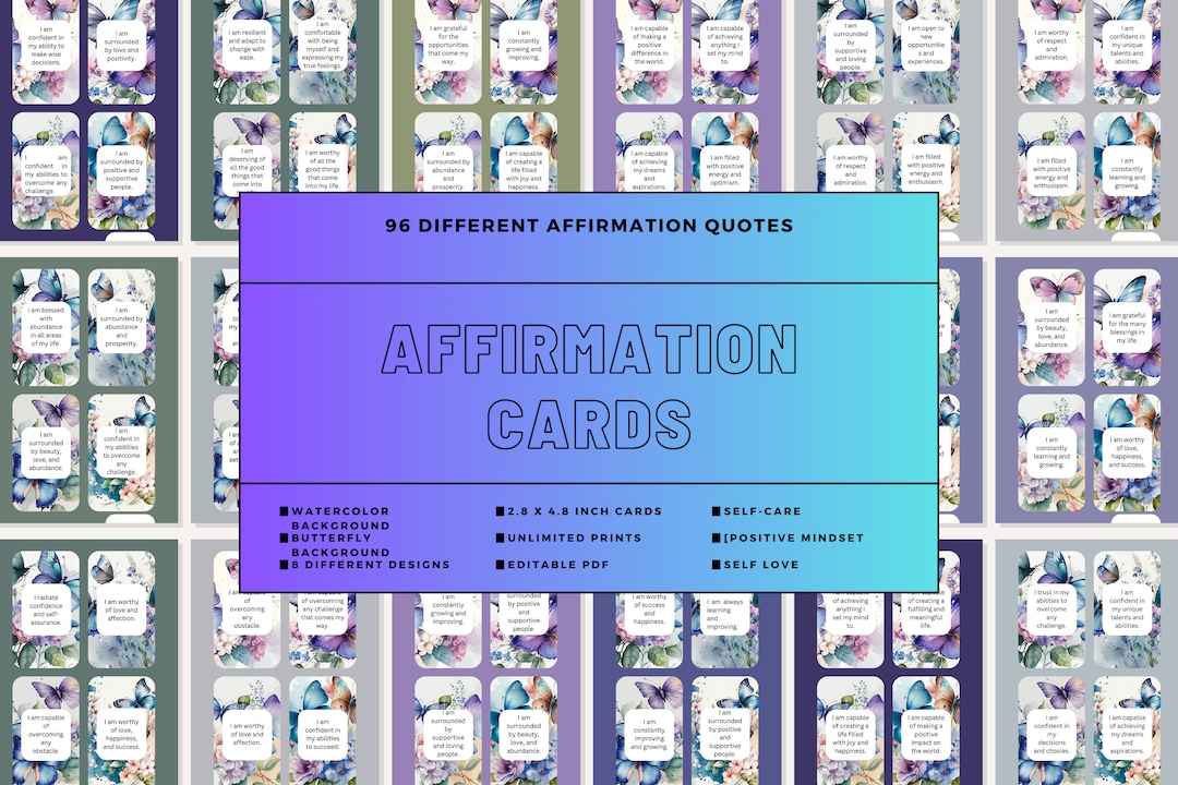 Affirmation Cards Positive Quote Flash Cards Affirmations Cards Self ...
