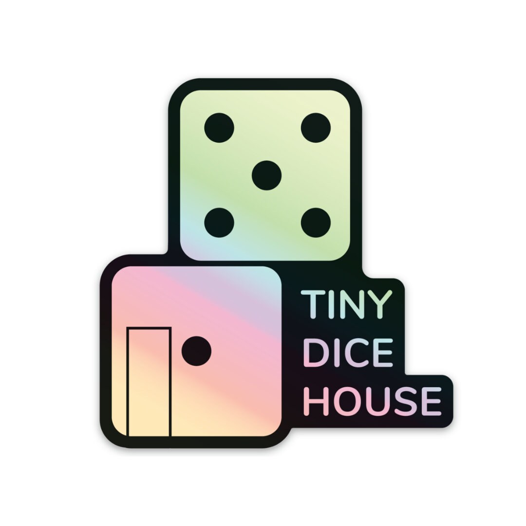 Tiny Dice House Holographic Die-cut Sticker | Dice Stickers | Dice ...