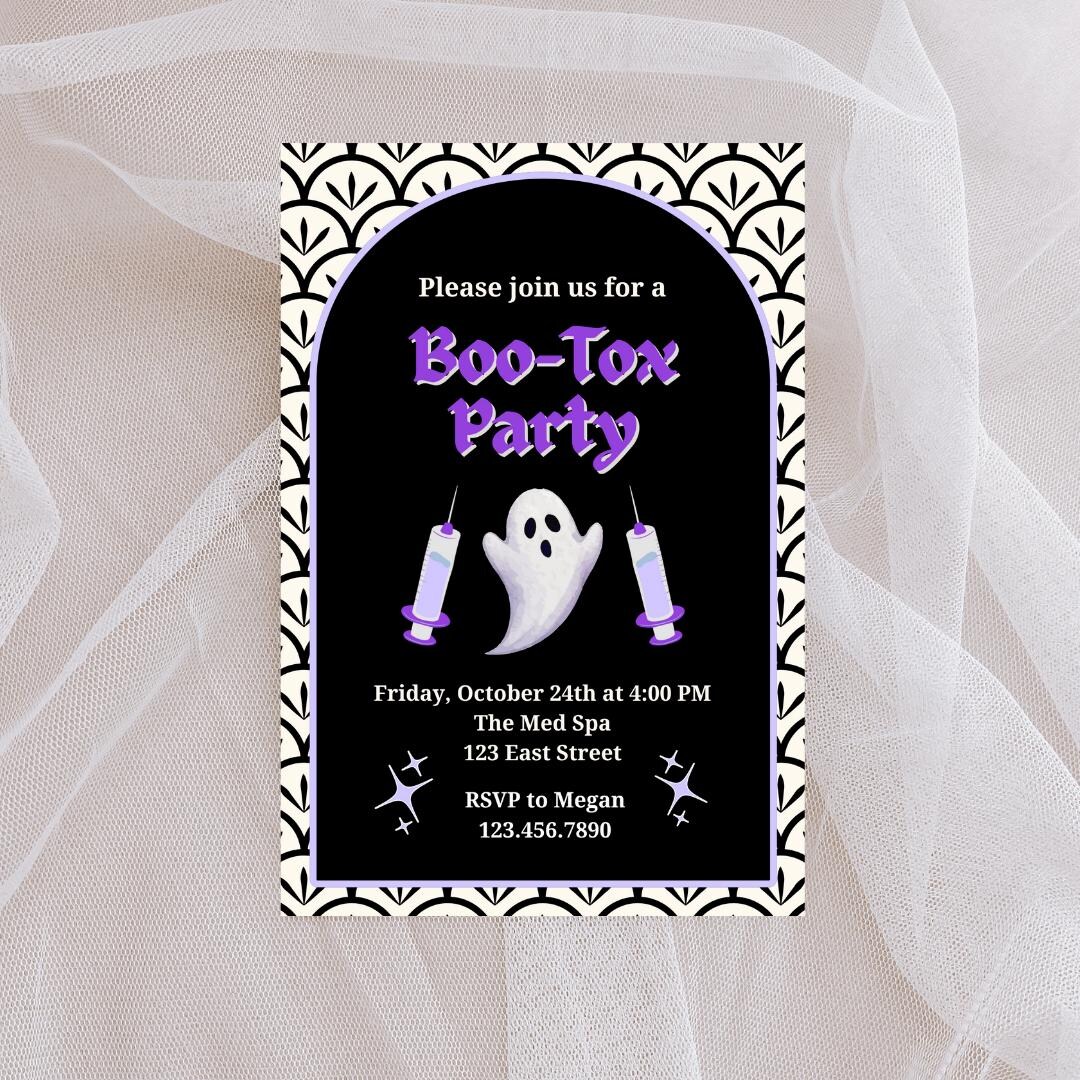 Boo-tox Invitation | Halloween Botox Party | Girls Night Out Printable ...