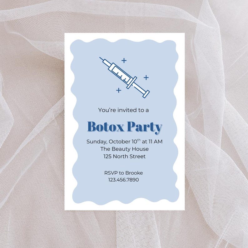 Botox Party Invitation | Simple Digital Invite | Girls Night Out ...