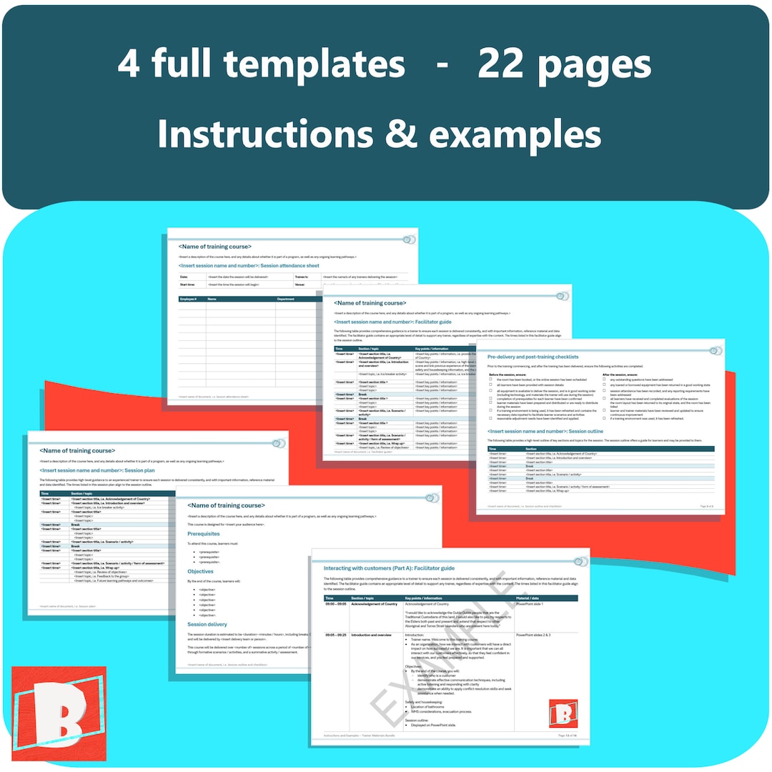 Training Templates: Session Outline, Checklists, Session Plan ...