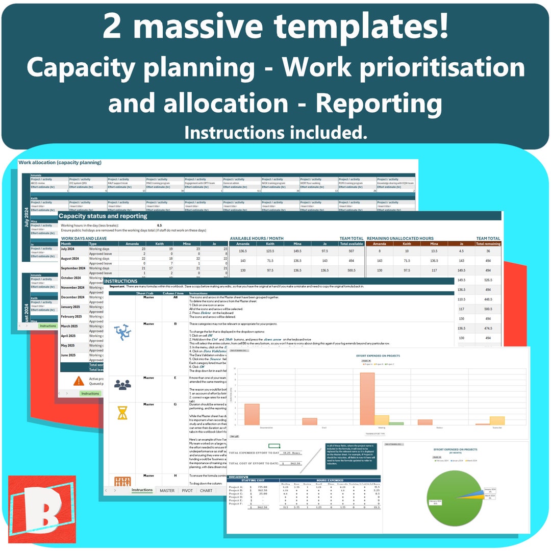 Team Management Templates: Work Prioritisation and Allocation, Capacity ...