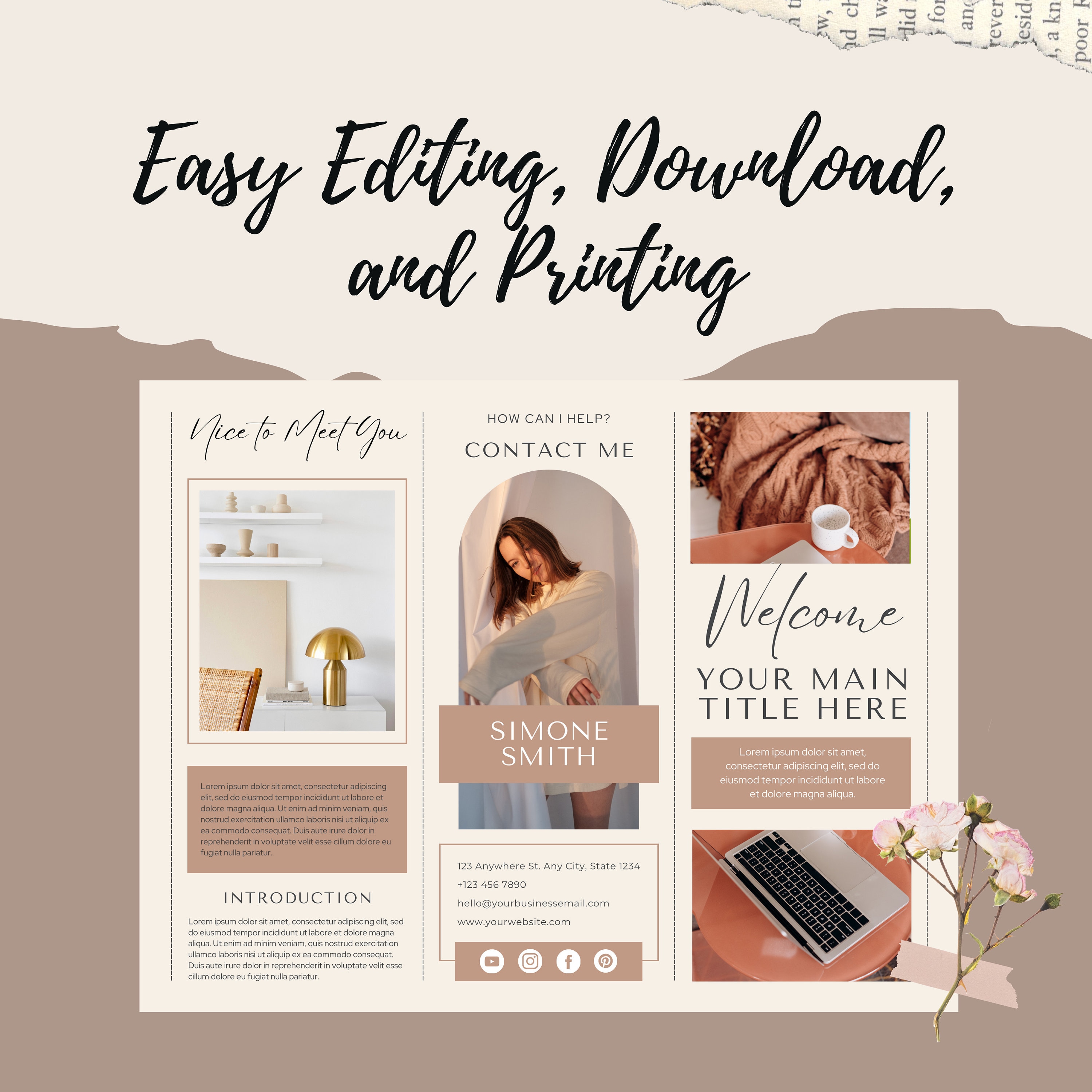 Editable Tri-fold Brochure Template for Business Promotion - Etsy UK