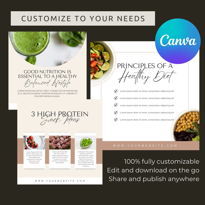 50 Instagram Post Facebook Post Templates for Nutritionists - Etsy