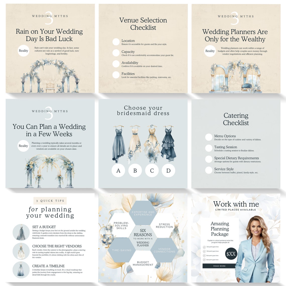 30 Wedding Planner Post Templates - Etsy
