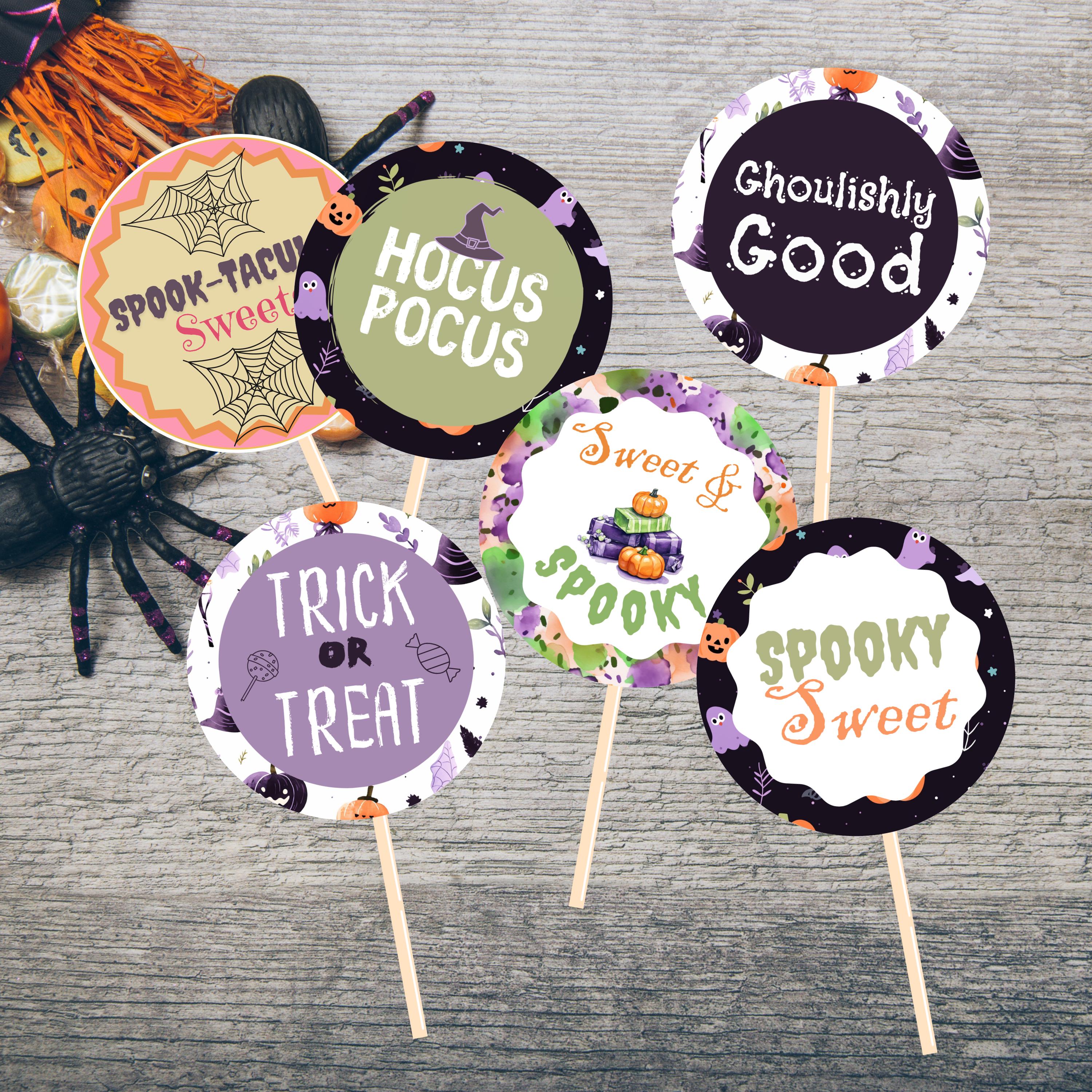 Cute and Spooky Printable Halloween Cupcake Toppers - Etsy