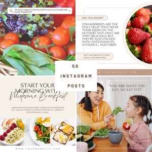 50 Instagram Post Facebook Post Templates for Nutritionists - Etsy