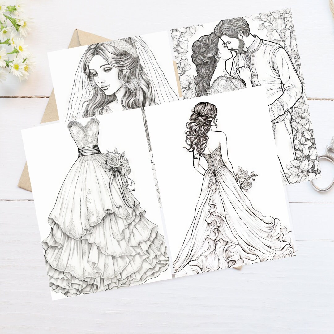 25 Beautiful Wedding Coloring Pages Adult Coloring Wedding Coloring ...