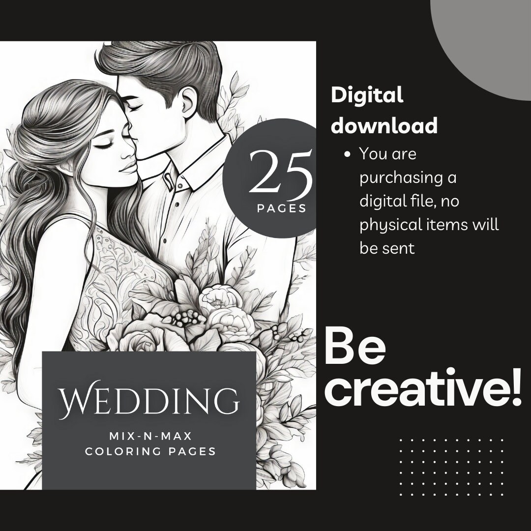 25 Beautiful Wedding Coloring Pages Adult Coloring Wedding Coloring ...