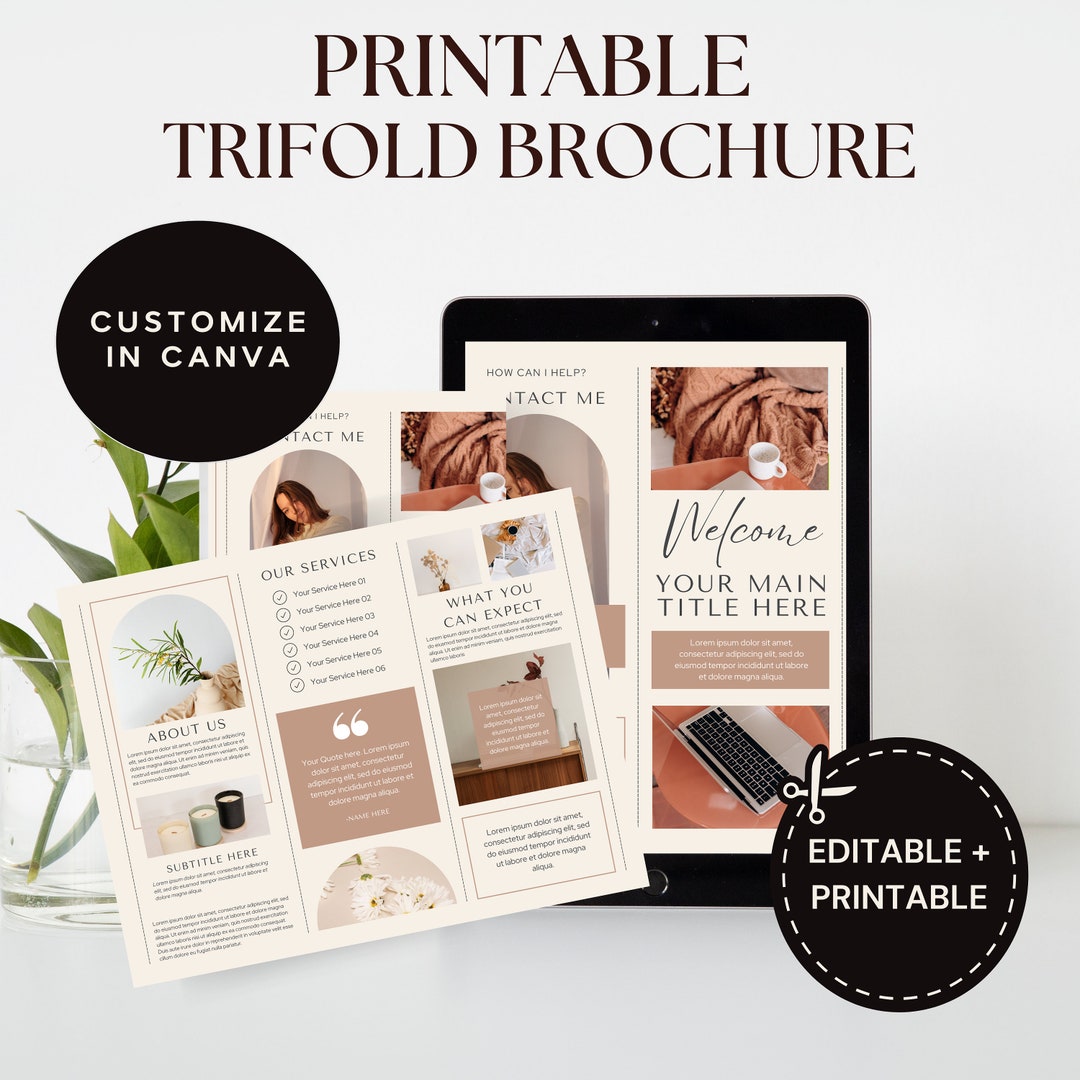Editable Tri-fold Brochure Template for Business Promotion - Etsy