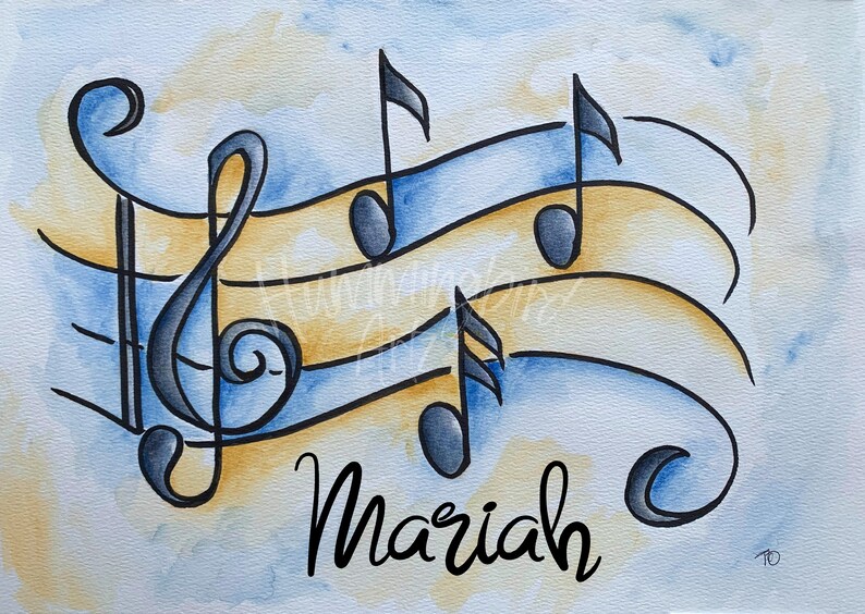 Watercolor Music Notes Prints - Etsy