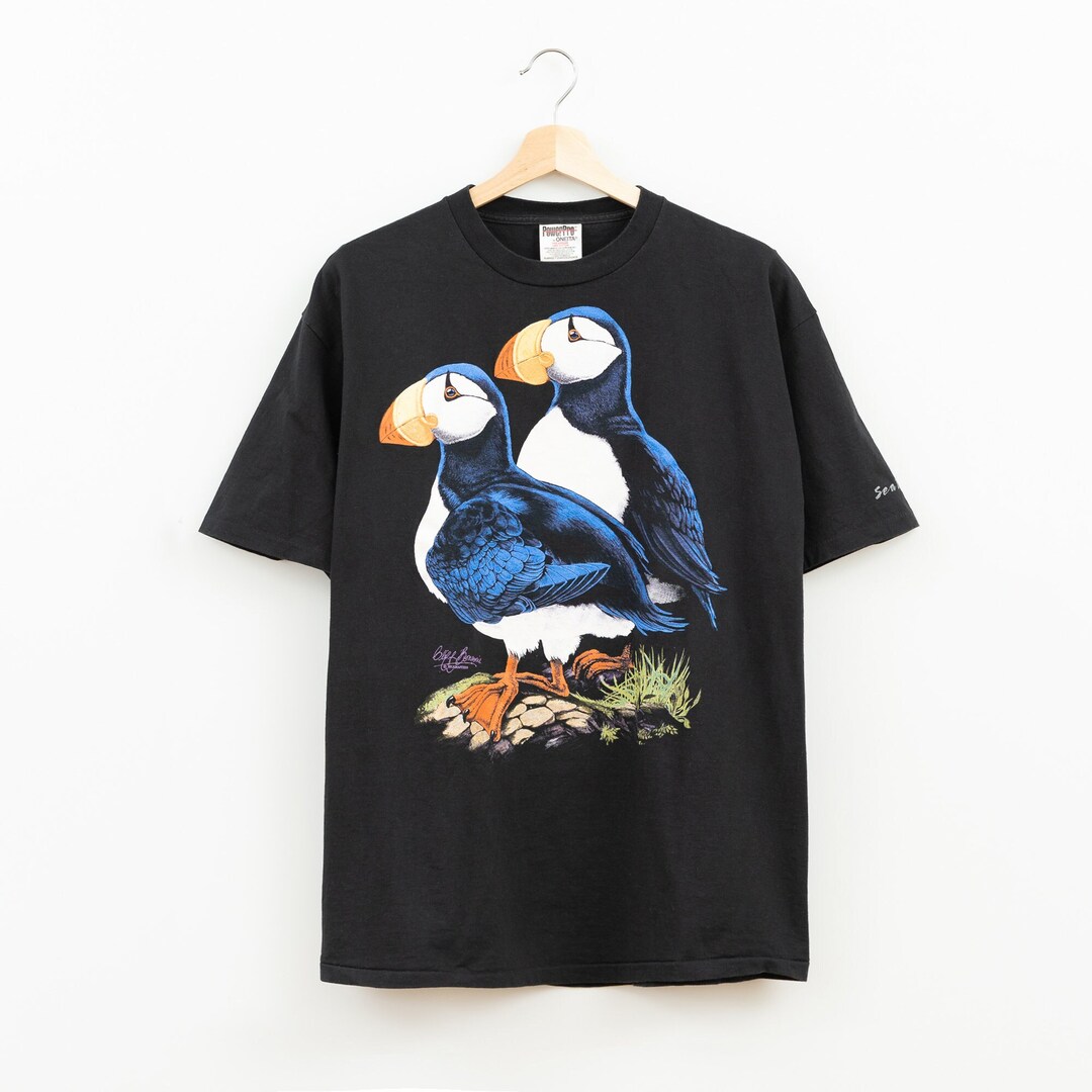 1990s Atlantic Puffins Vintage Animal Art T-shirt - Etsy