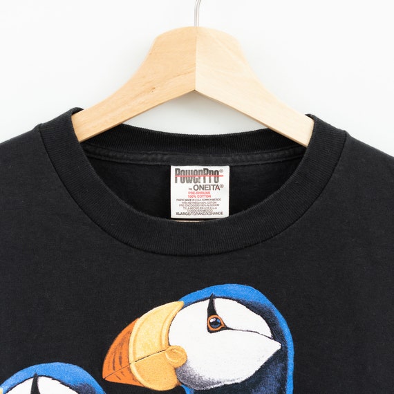 1990s Atlantic Puffins Vintage Animal Art T-Shirt - Gem