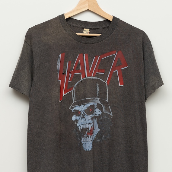 80s Vintage Slayer Music Promo T-Shirt - Gem