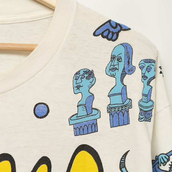 1993 Vintage Rocky and Bullwinkle AOP Cartoon T-Shirt - Gem