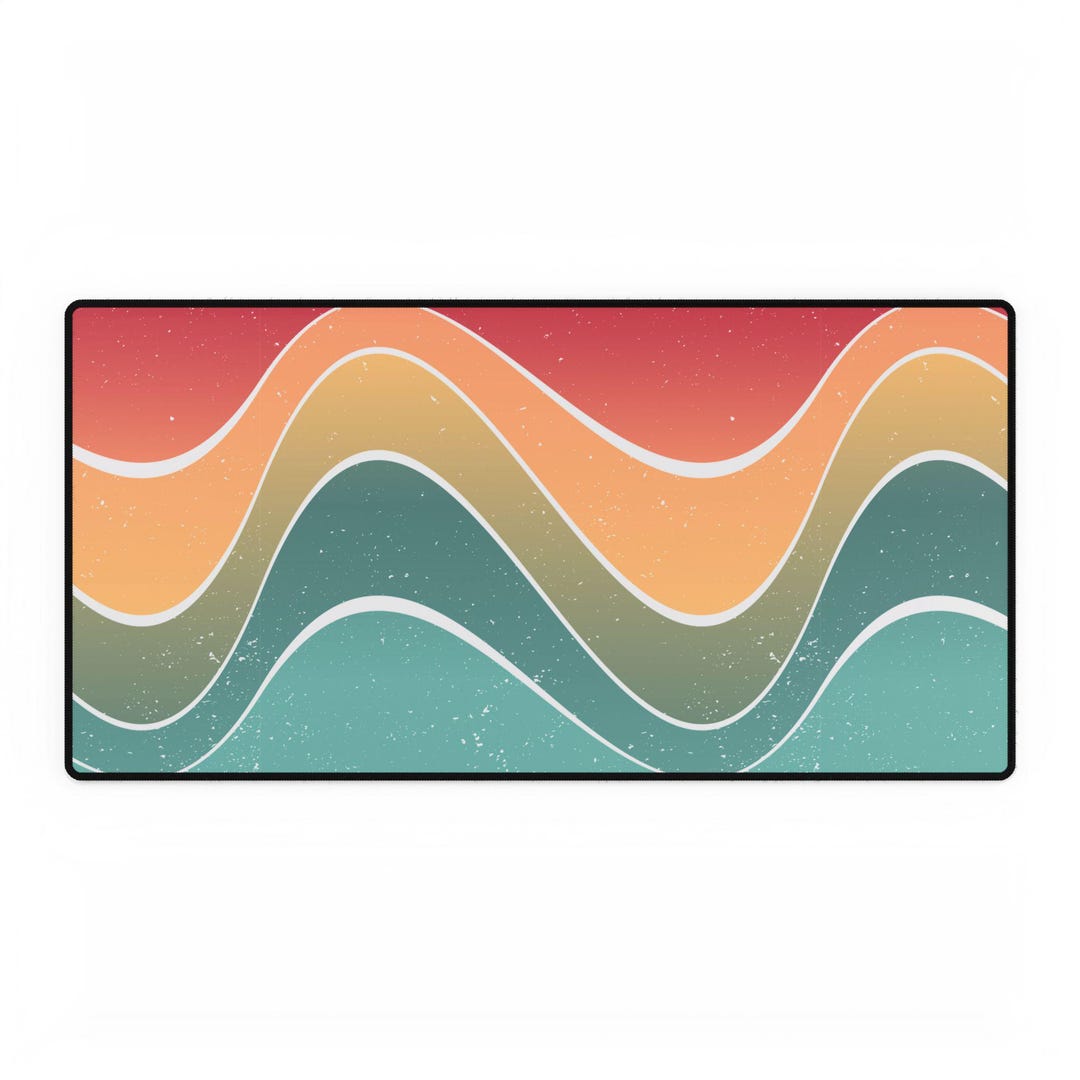 Retro Wavy Sunset Desk Mats - Etsy