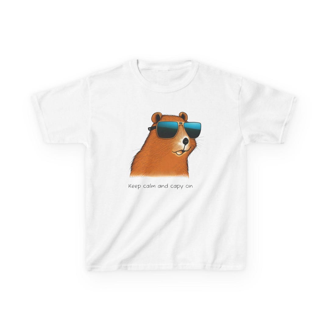 Keep Calm and Carry on Capybara Kids Tee, Children's T-shirt, Funny ...