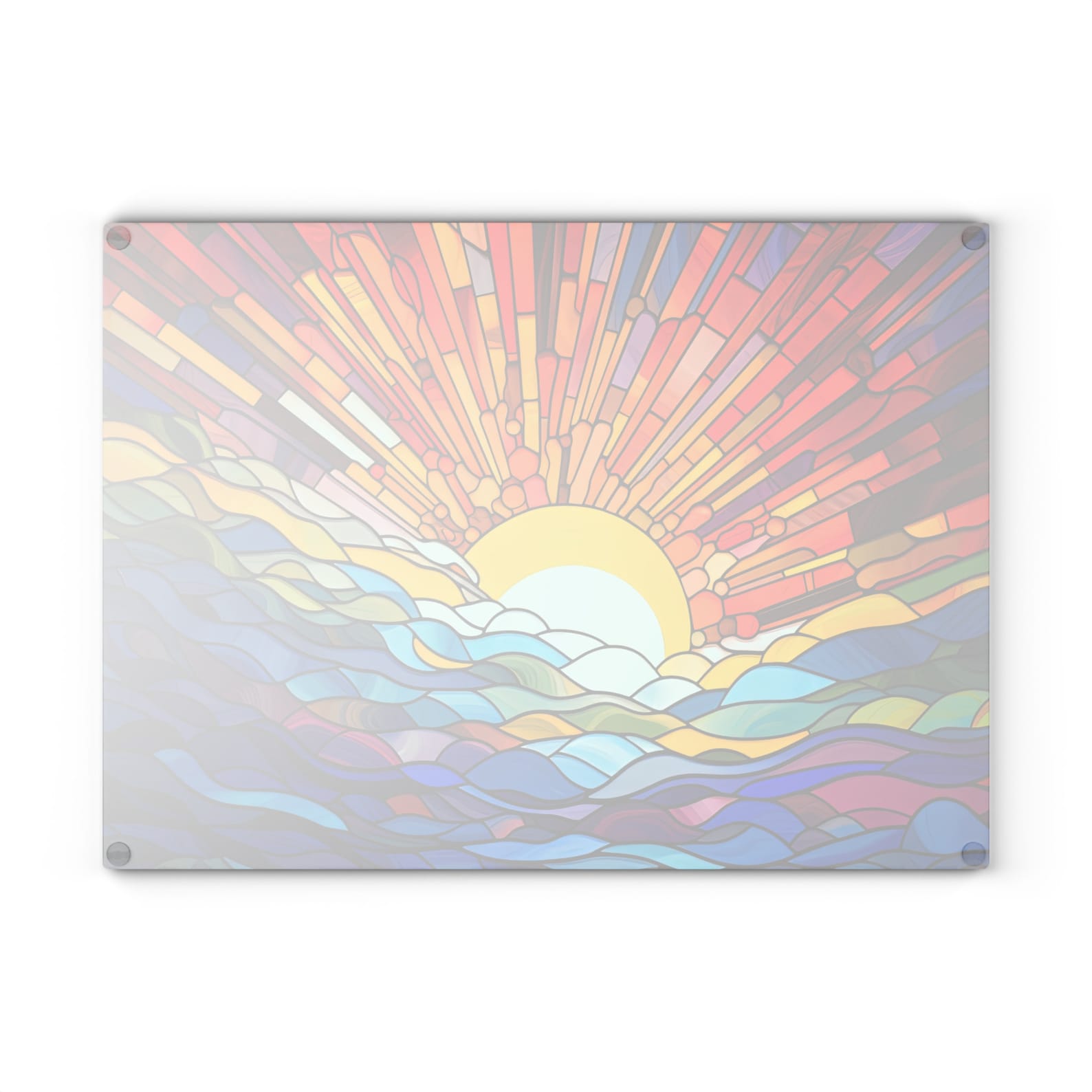 Rainbow Sunset Glass Cutting Board Ocean Sunset Anniversary Gift Mother ...