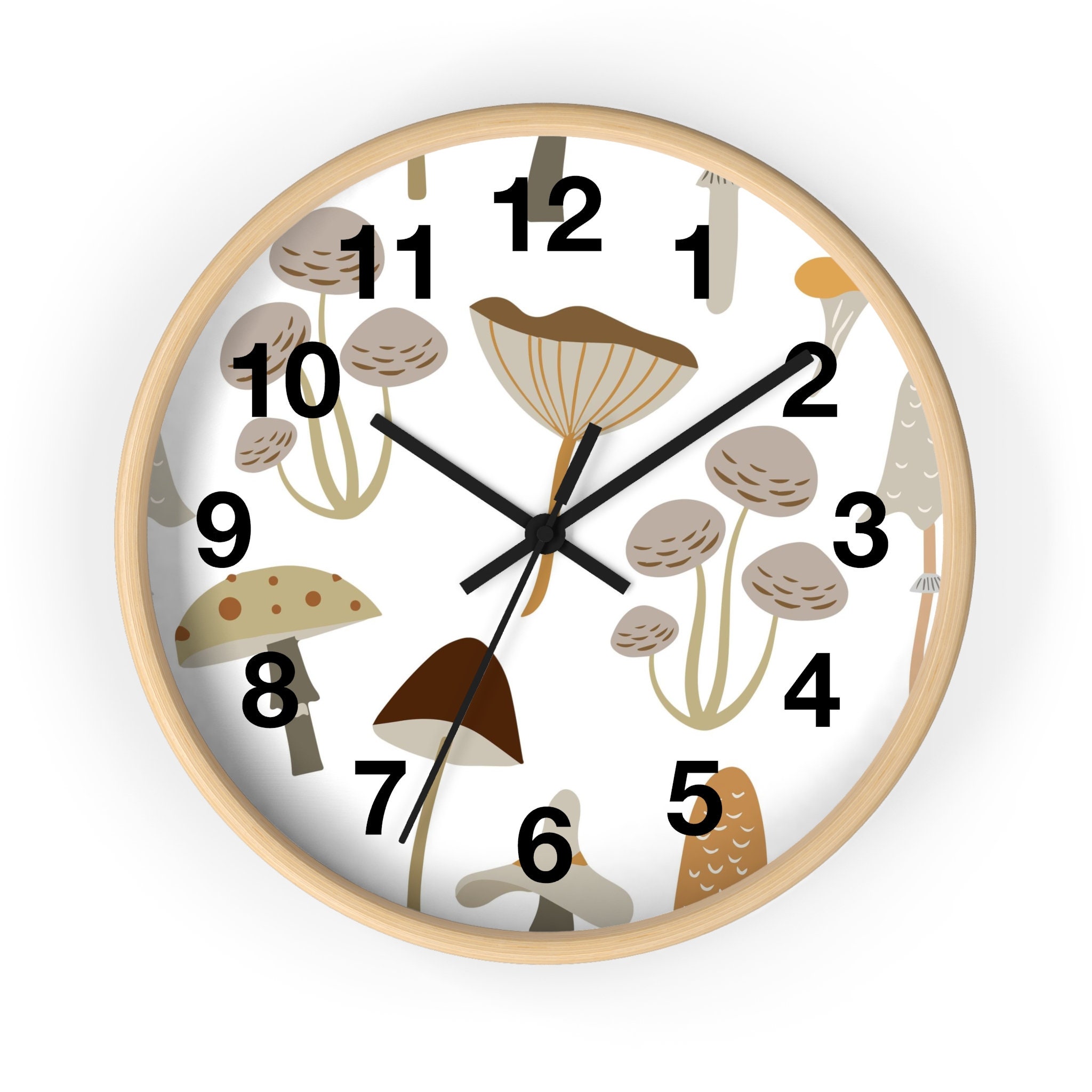 Cottagecore Kitchen Wall Clock Round Room Mushroom Wall Clock - Etsy
