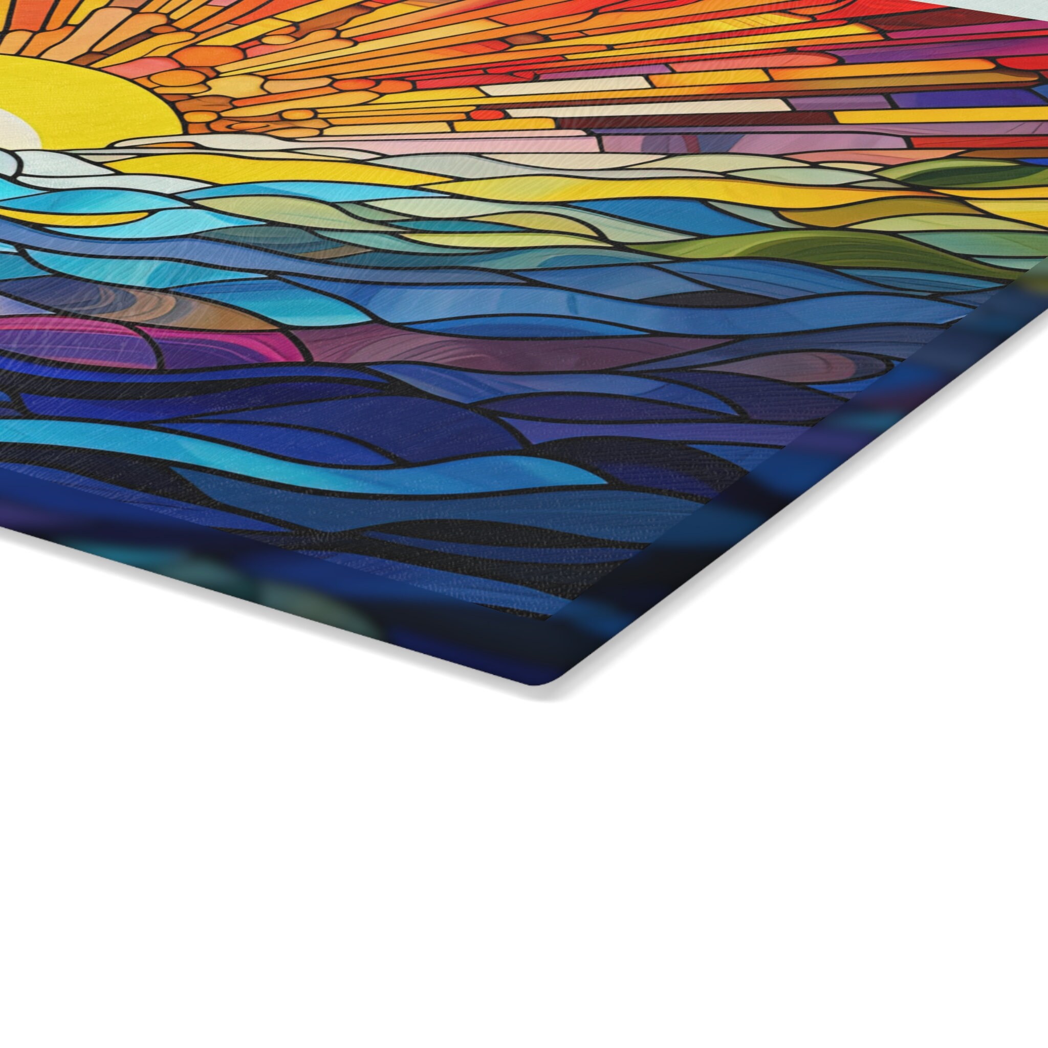 Rainbow Sunset Glass Cutting Board Ocean Sunset Anniversary Gift Mother ...