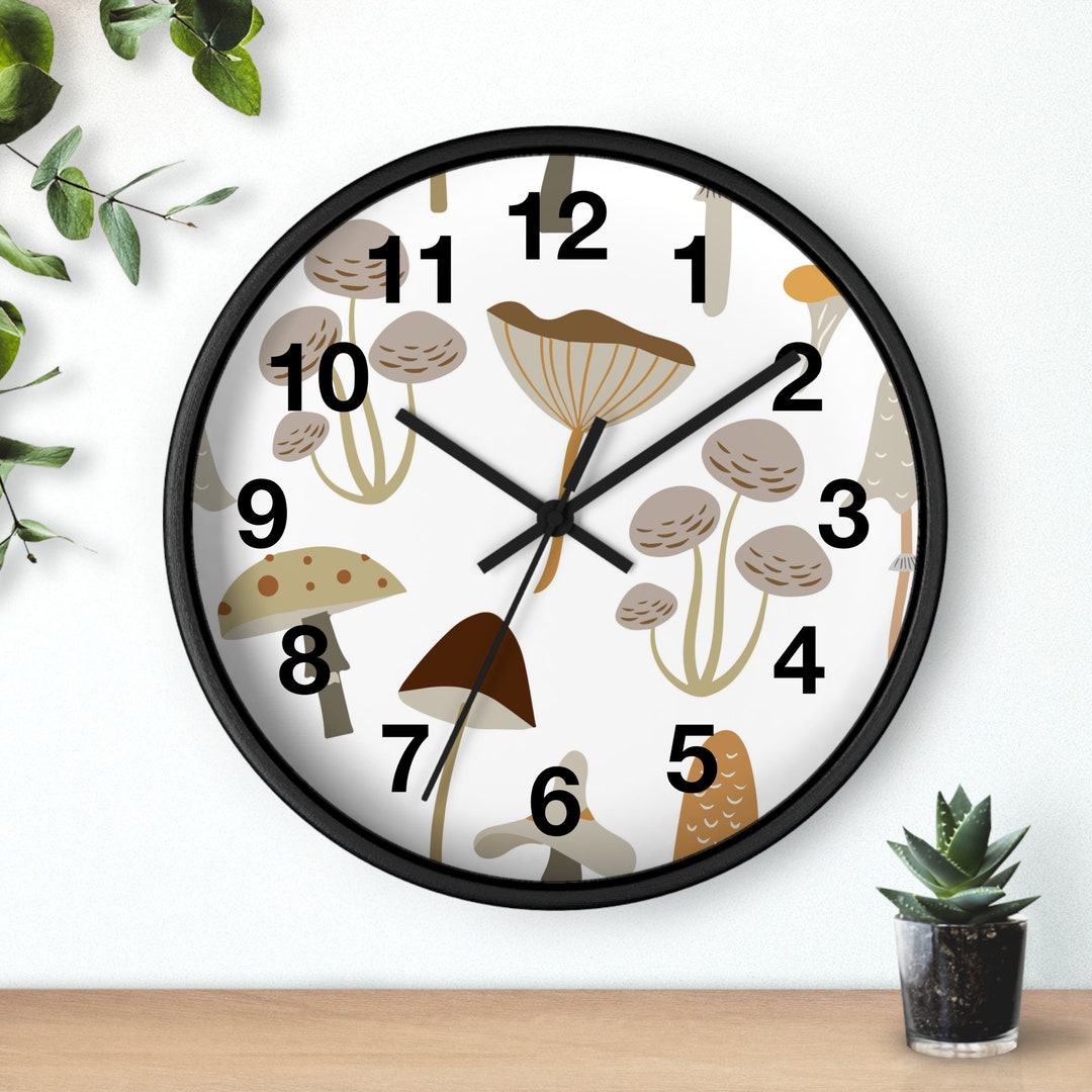Cottagecore Kitchen Wall Clock Round Room Mushroom Wall Clock - Etsy