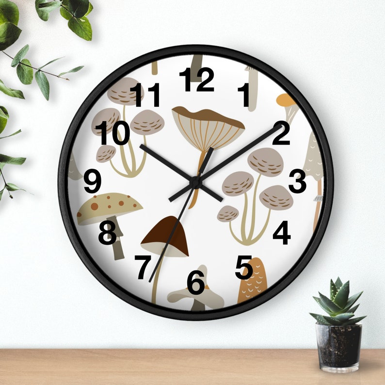 Cottagecore Kitchen Wall Clock Round Room Mushroom Wall Clock - Etsy