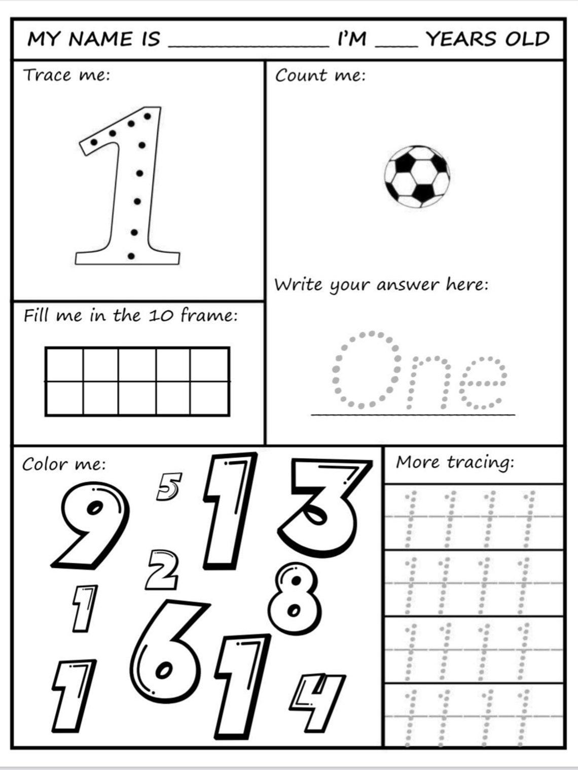Number Tracing | Counting Worksheets | 0-20 Worsheets | Number ...