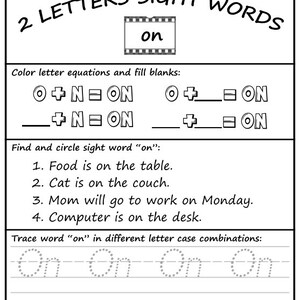 Kindergarten-1st Grade Handwriting and Spelling Activity | Sight Word ...