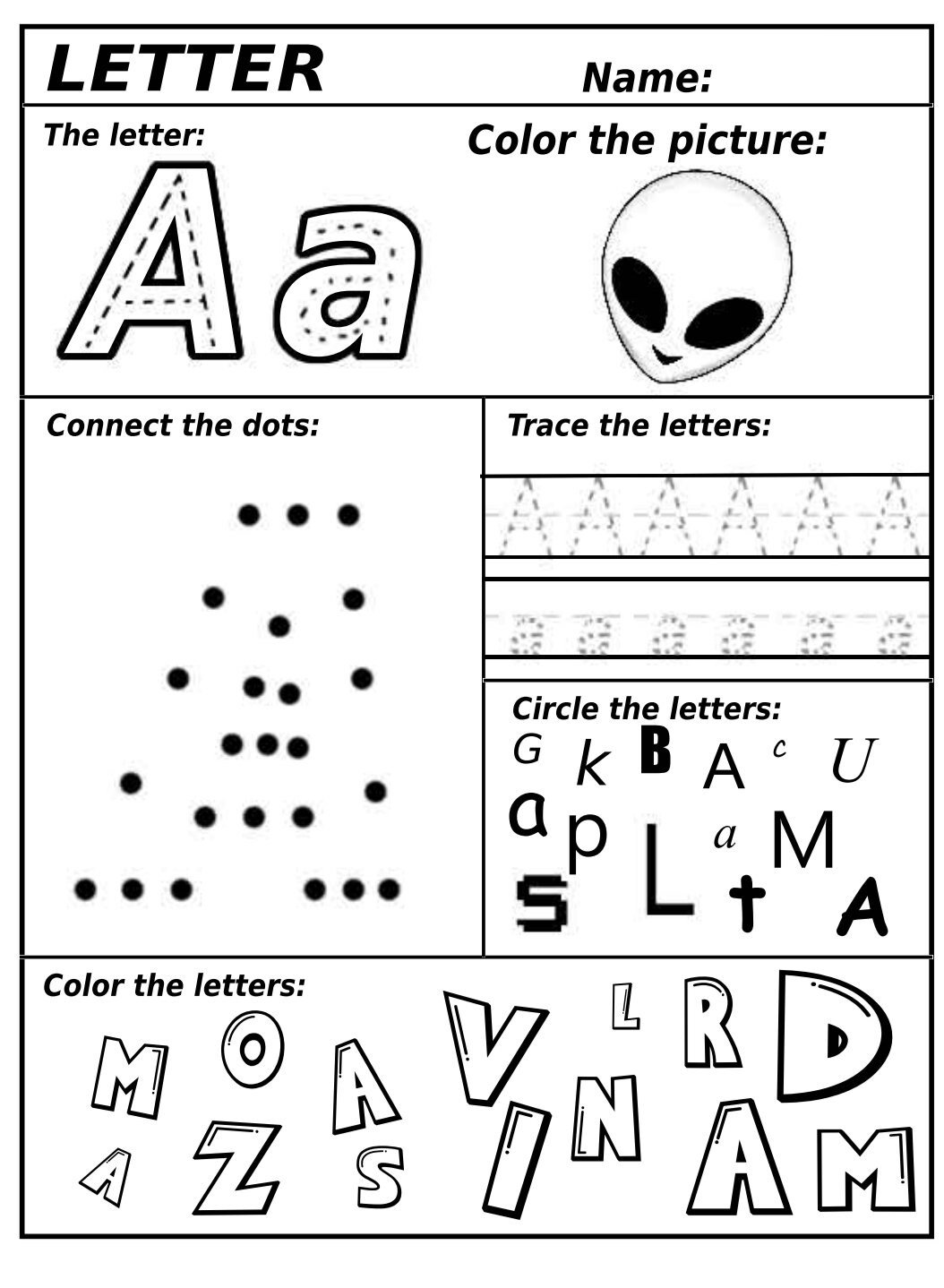 Kindergarten Letter Book Letter Tracing Worksheet - Etsy