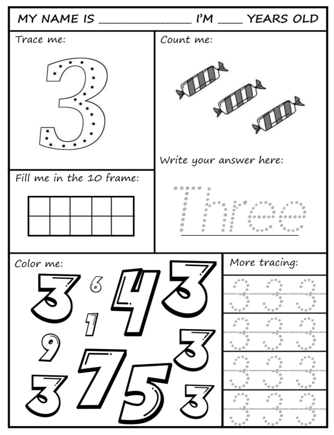 Number Tracing | Counting Worksheets | 0-20 Worsheets | Number ...