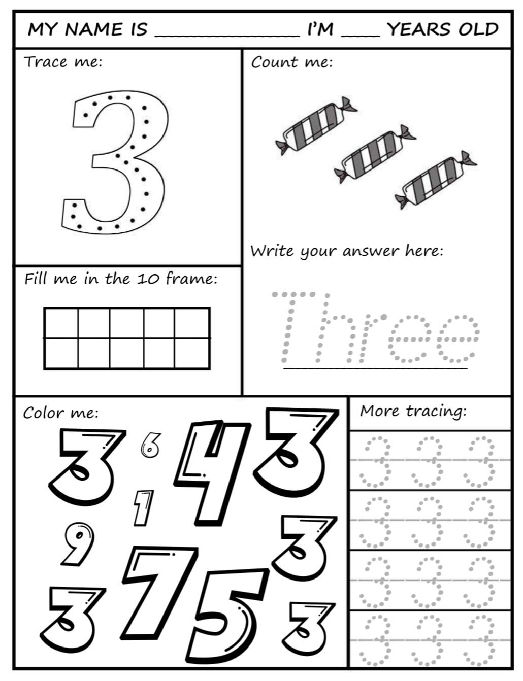 Number Tracing | Counting Worksheets | 0-20 Worsheets | Number ...