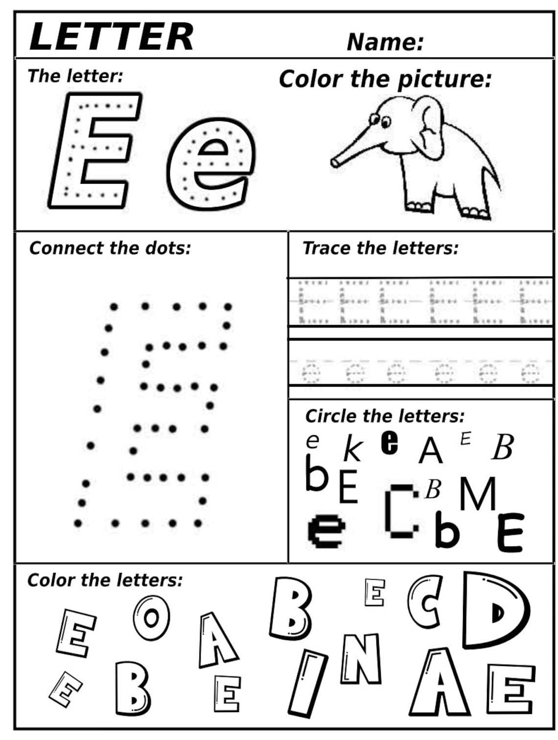 Kindergarten Letter Book Letter Tracing Worksheet - Etsy