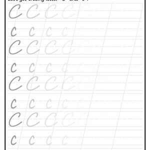Printable Alphabet Tracing/lettrr Writing Activity for Kindergarten ...