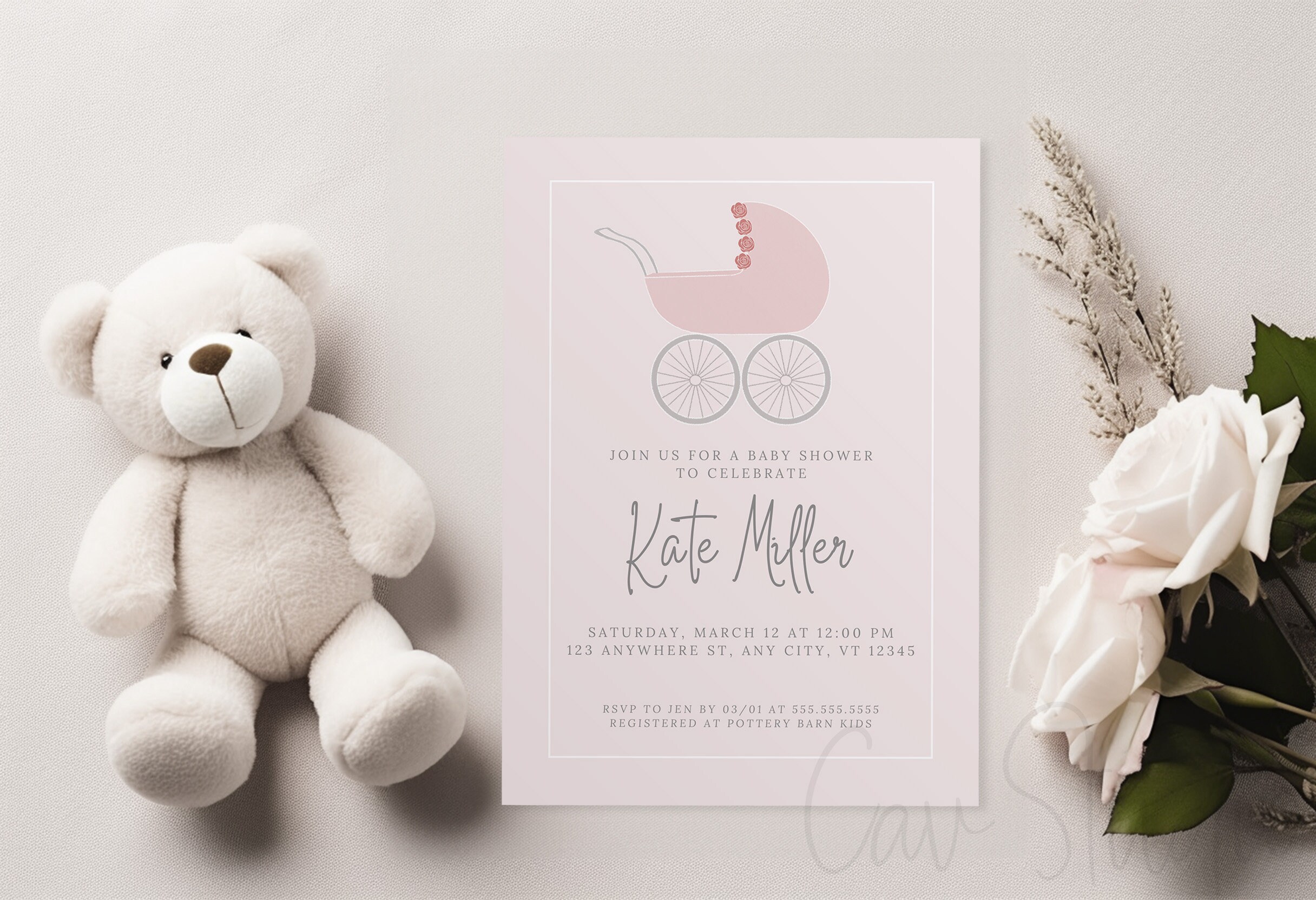 Pink Baby Shower Bundle, Girl Baby Shower Bundle, Pink Shower ...