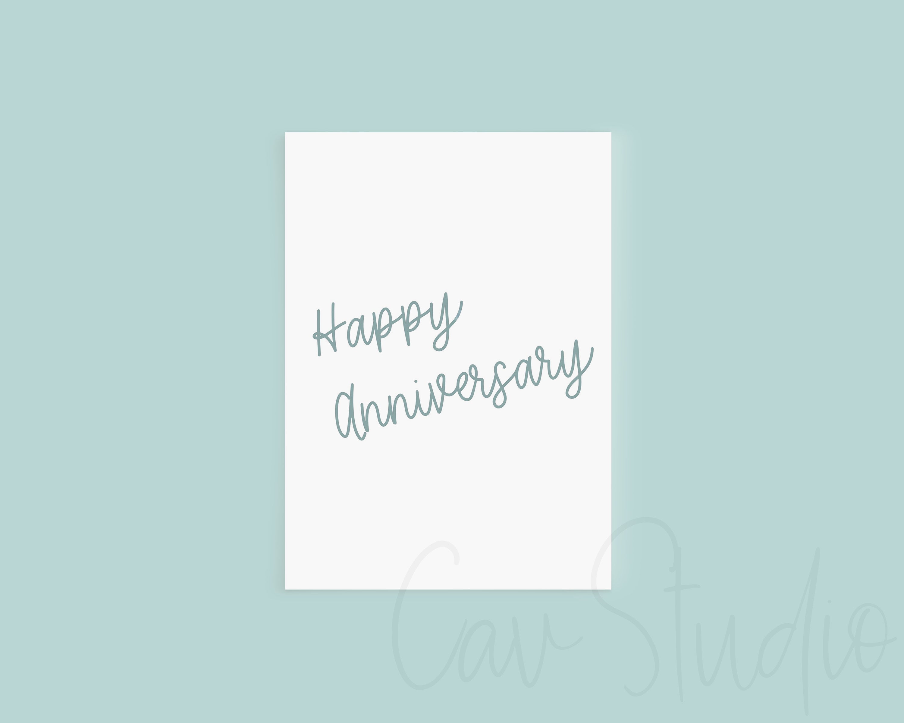 Happy Anniversary Card, Minimal Anniversary Card, Anniversary Text ...