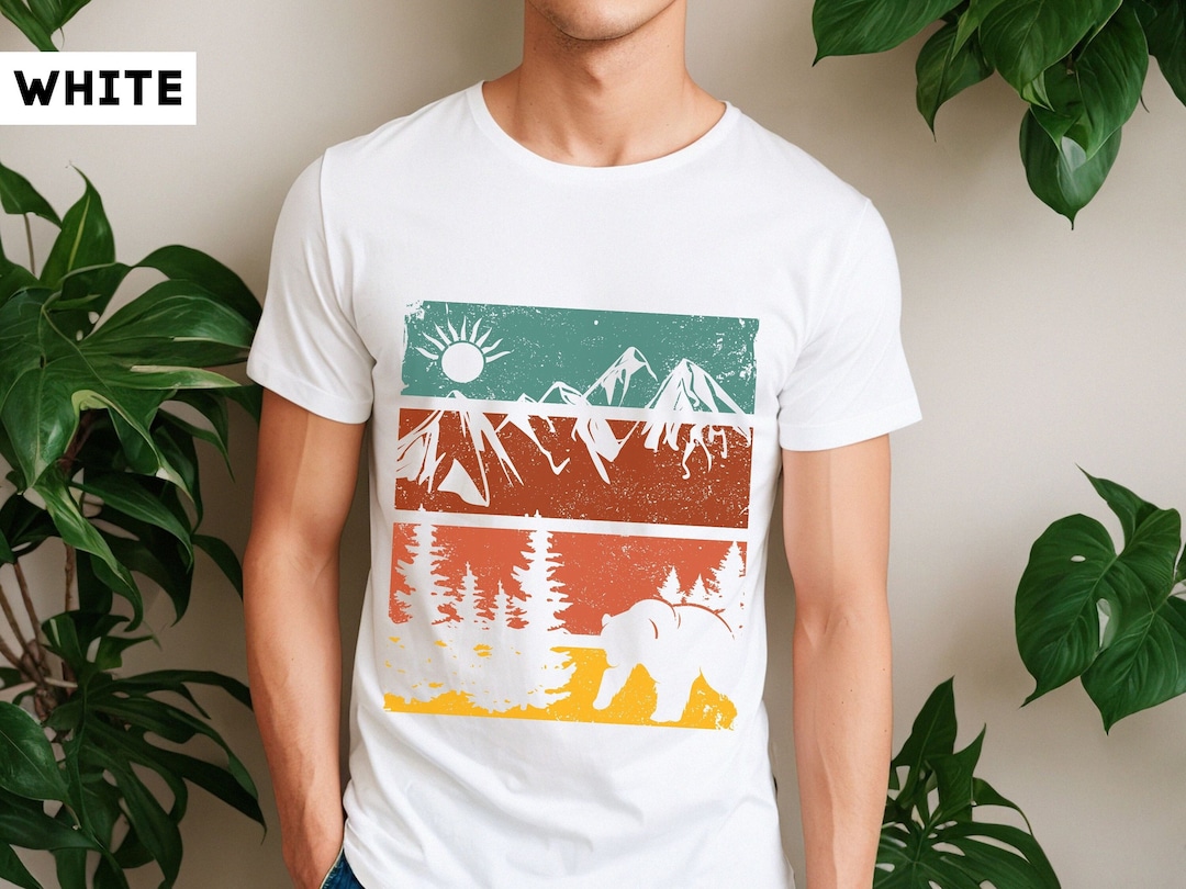 Nature Inspired Shirt. Mountains, Forest, and Bear Design. A Shirt for ...