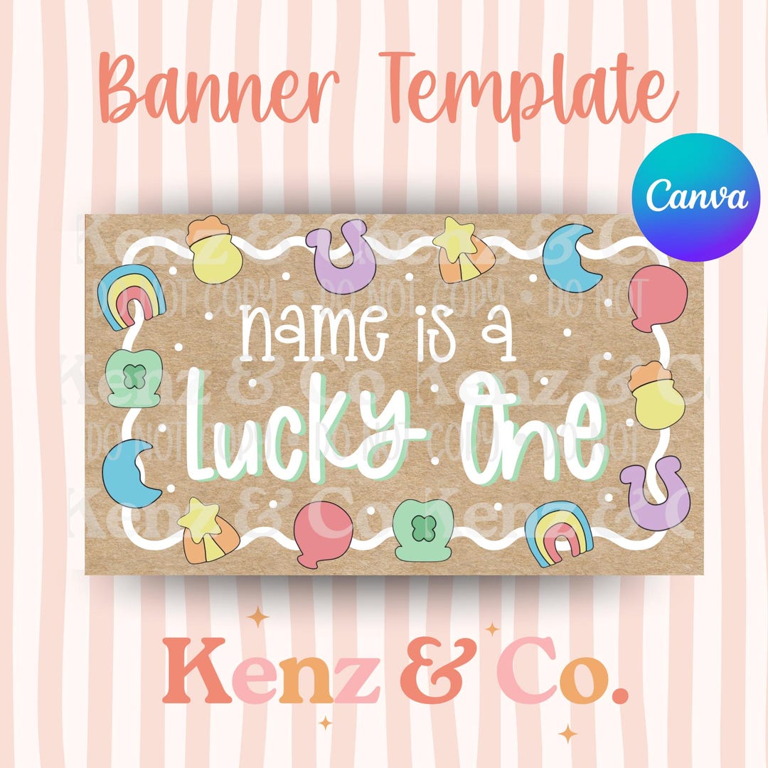 Lucky ONE Banner Template - Digital Download - Etsy