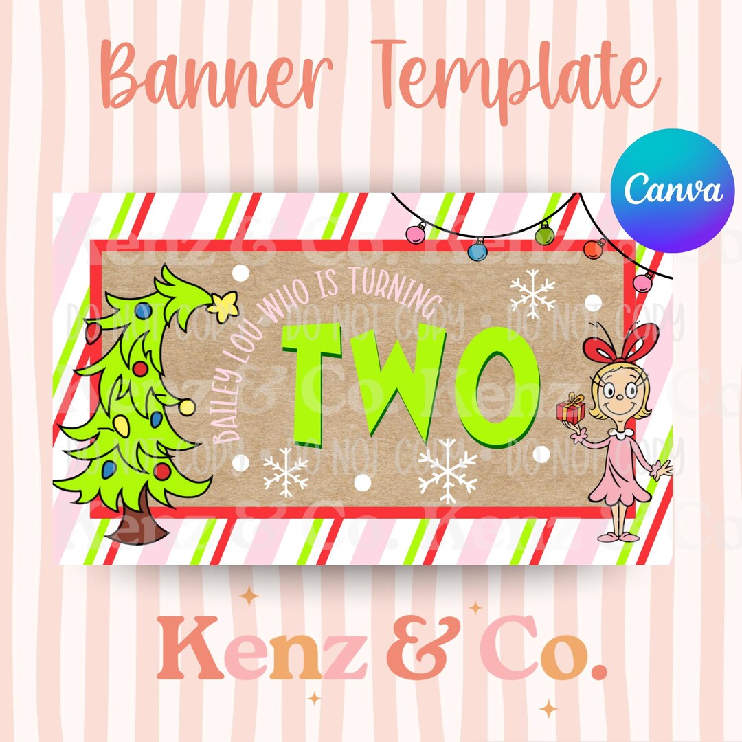 Lou Who Banner Template - Digital Download - Etsy