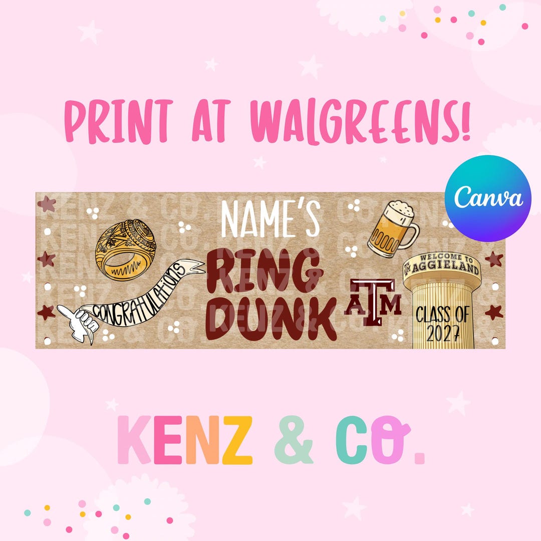 Editable TAMU Dunk Day Printable Banner Template - Etsy