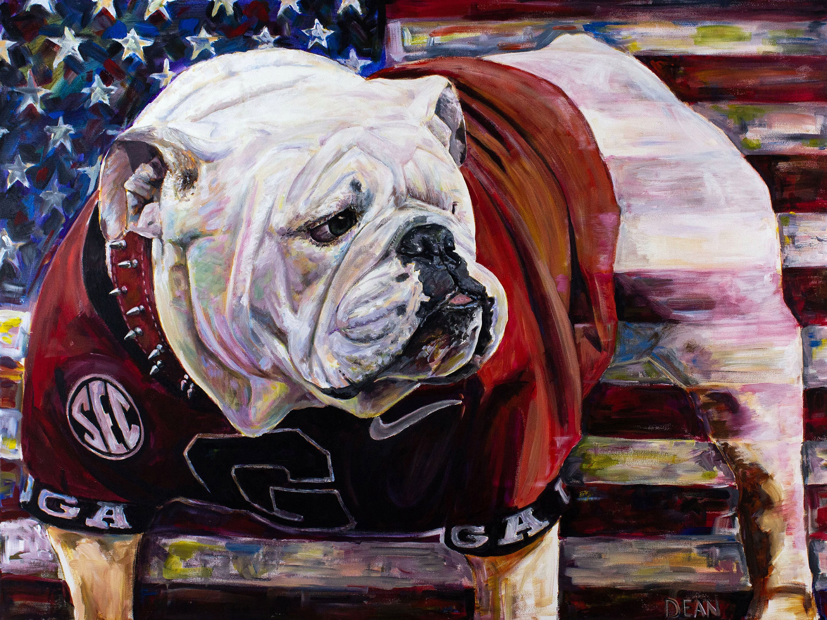Patriotic Uga USA Art Print - Etsy