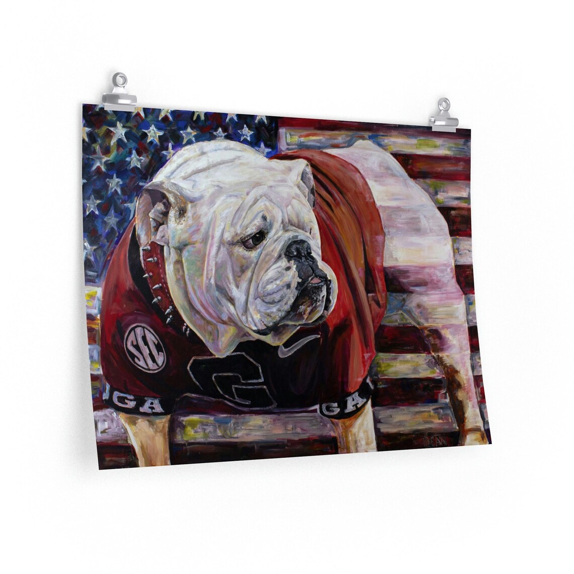 Patriotic Uga USA Art Print - Etsy