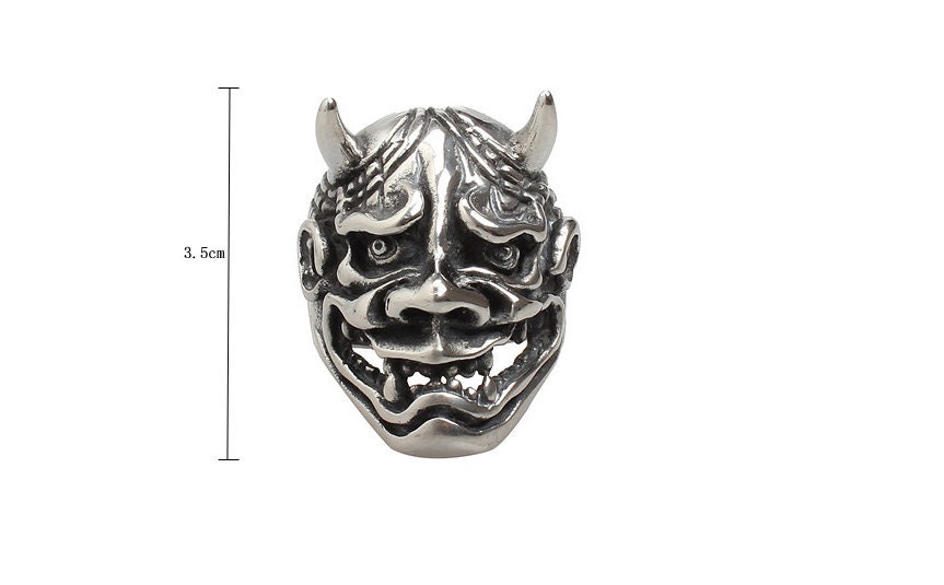 Hannya Ring sterling Silver Hannya Mask Ring: Japanese - Etsy